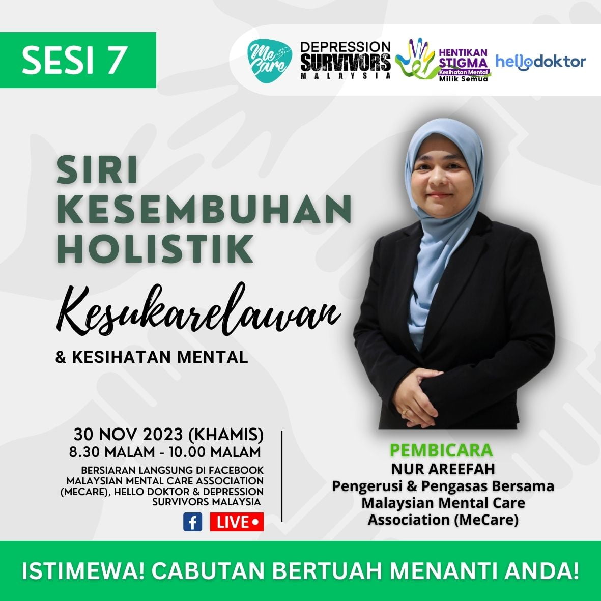 WEBINAR: KESUKARELAWANAN DAN KESIHATAN MENTAL